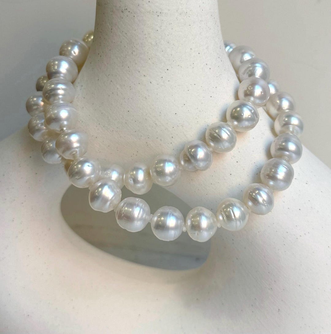 Elly’s 9.2-11.4mm 43pcs Australian Ocean Pearls Necklace Strand ...