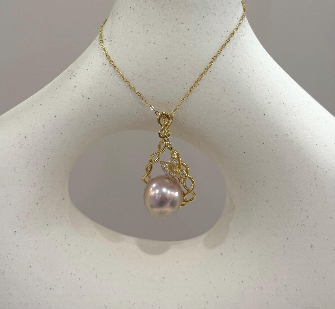 12.9mm Rare Pink Edison Pearl Extreme Luster Mirror Effect Pearl ...