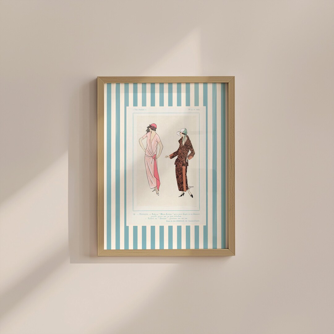 Vintage Blue Art, Fashion Magazine Cover, Illustration Poster, Vintage ...