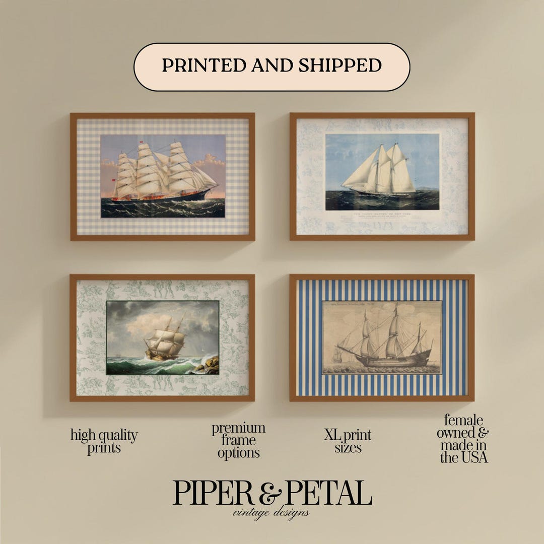 Vintage Sailing Art Prints, Nautical Theme (set of 4 Framed) - Etsy