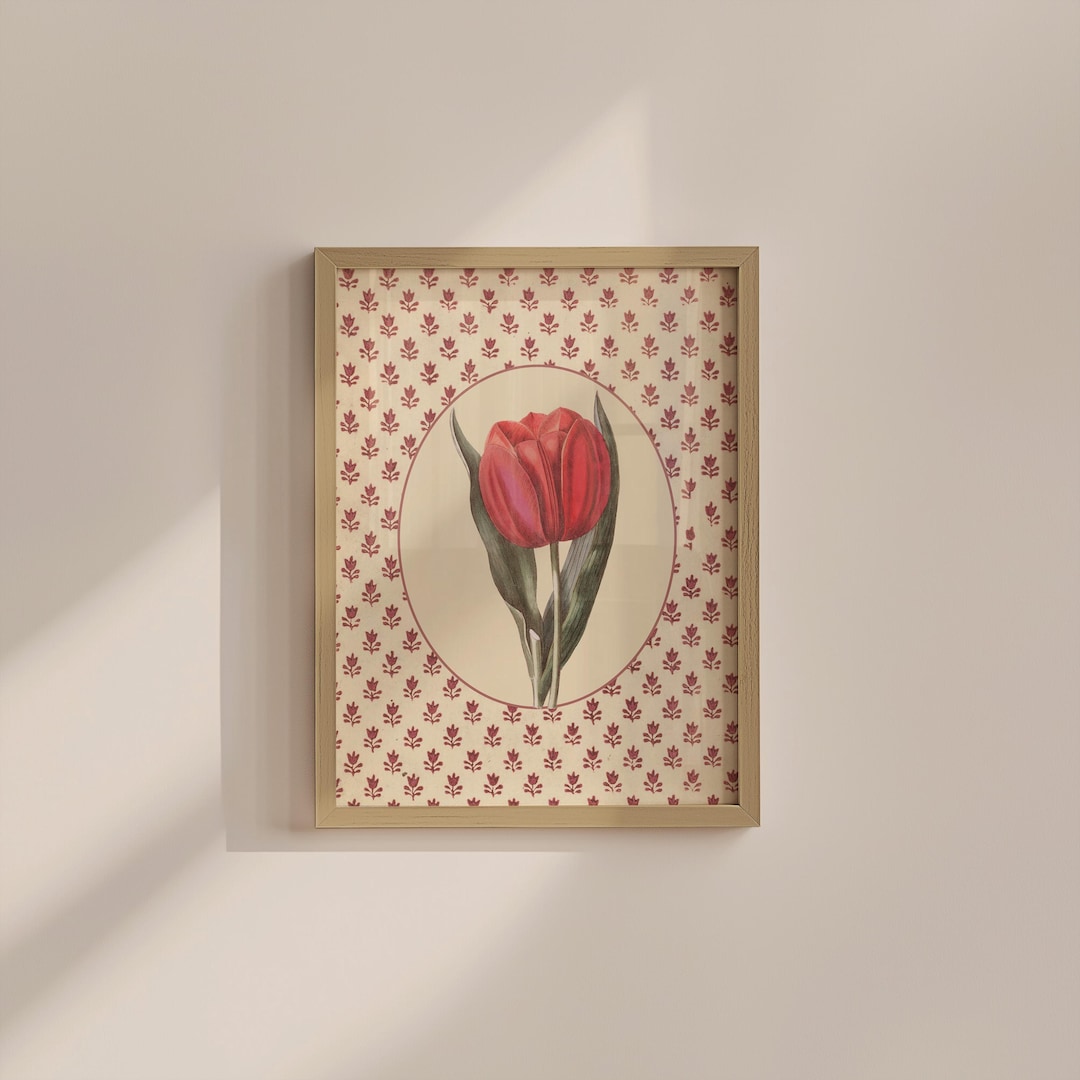 Fine Art Print, Gallery Wall Prints, Tulip Art Print, Block Print Art ...