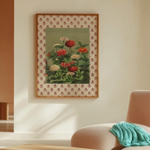 Vintage Botanical Prints - Red Floral Poster, Antique Flower Art ...