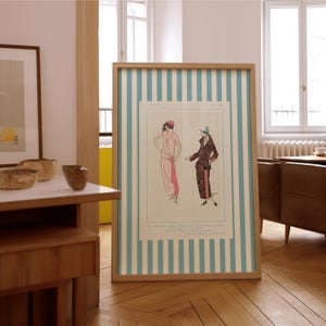 Vintage Blue Art, Fashion Magazine Cover, Illustration Poster, Vintage ...