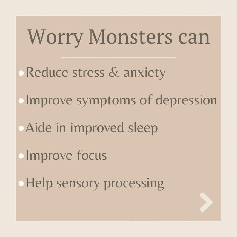 Weighted Worry Monsters - Pippin - Etsy