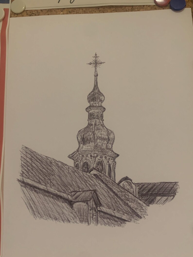 Handmade Architectural Drawing: Custom Biro Art - Etsy