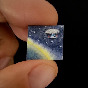 Original Miniature Space Series Paintings 1,5 by 1,5cm/ 0,59 by 0,59 ...