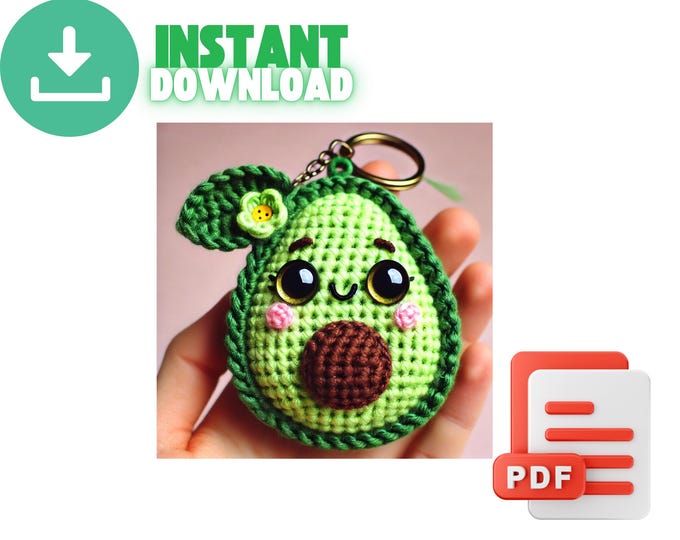 Avocado Keychain Crochet Pattern - Etsy Canada