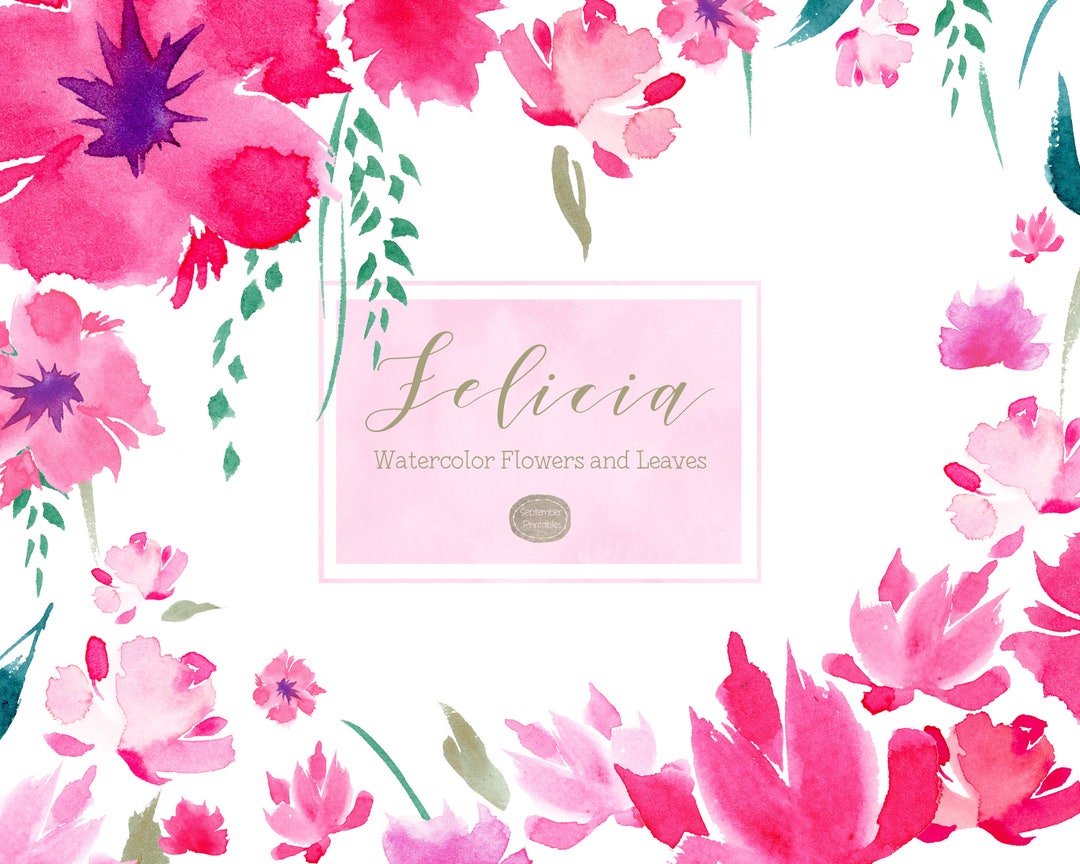 Watercolor Bouquet PNG Pink Watercolor Flowers Clip Art - Etsy