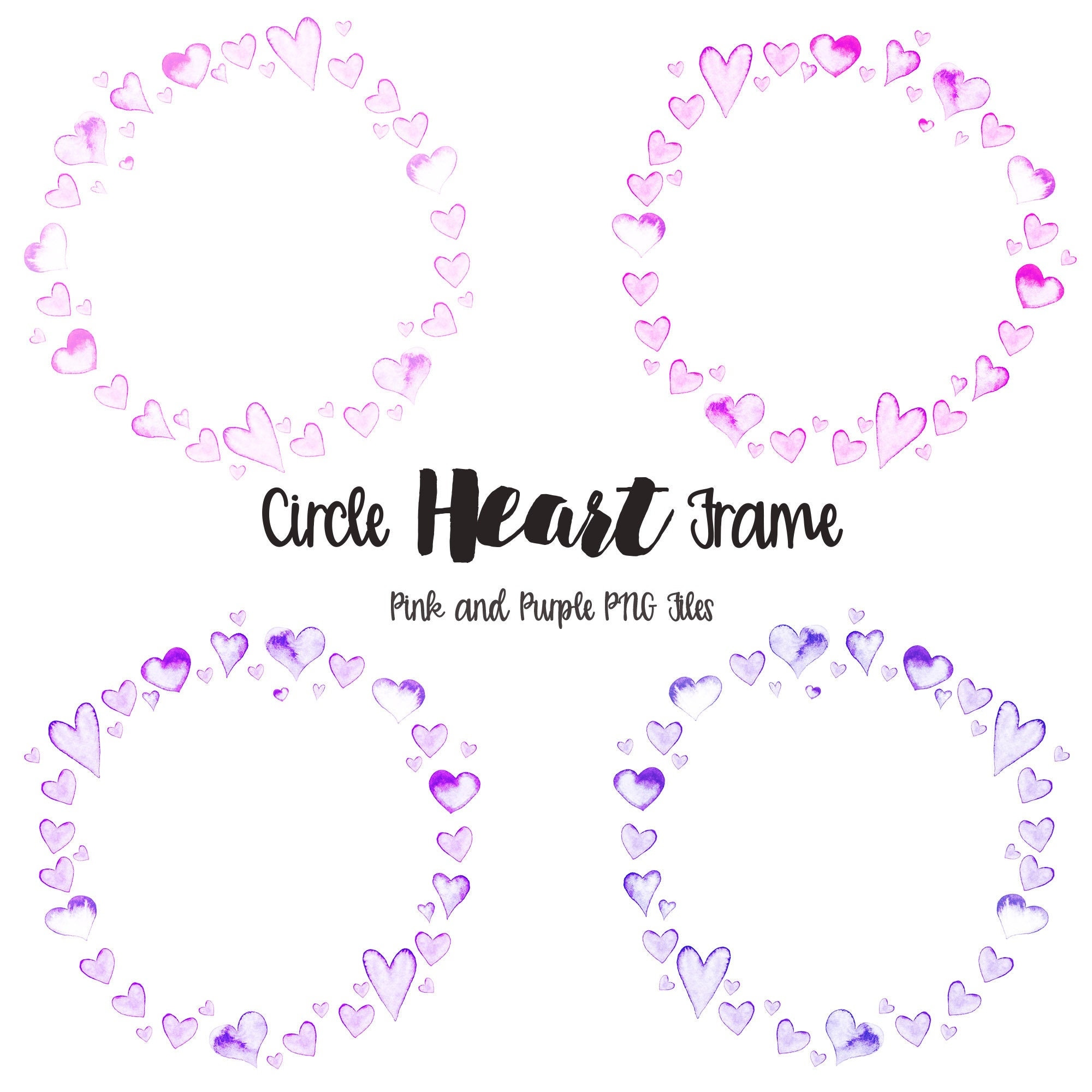 Purple Hearts Border
