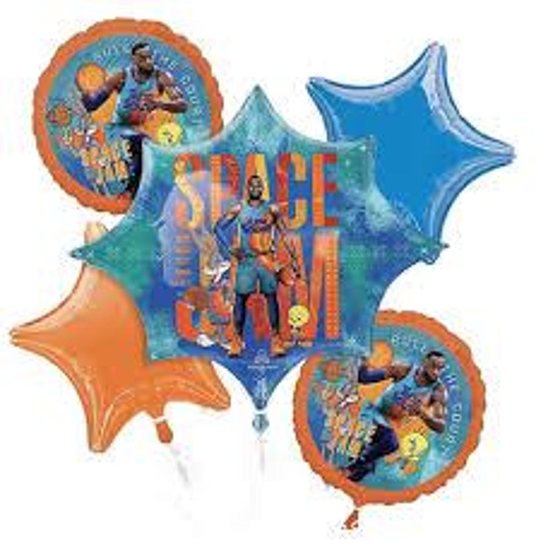 Spce Jam Balloon Bouquet Blue - Etsy
