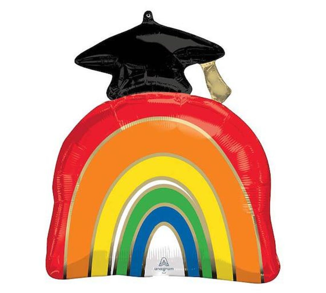 Woo Hoo Graduation Cap Rainbow Balloon - Etsy