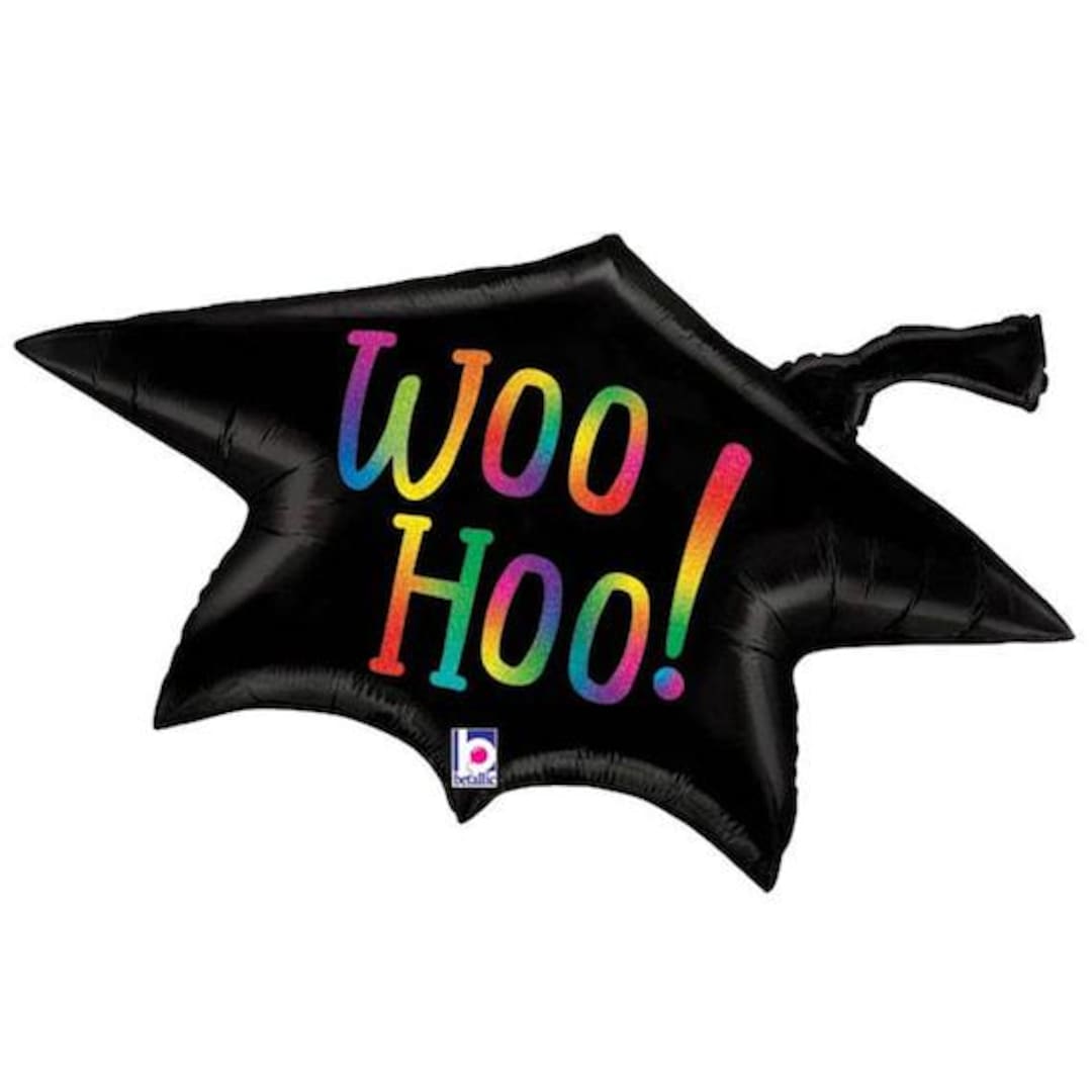 Woo Hoo Graduation Cap Rainbow Balloon - Etsy