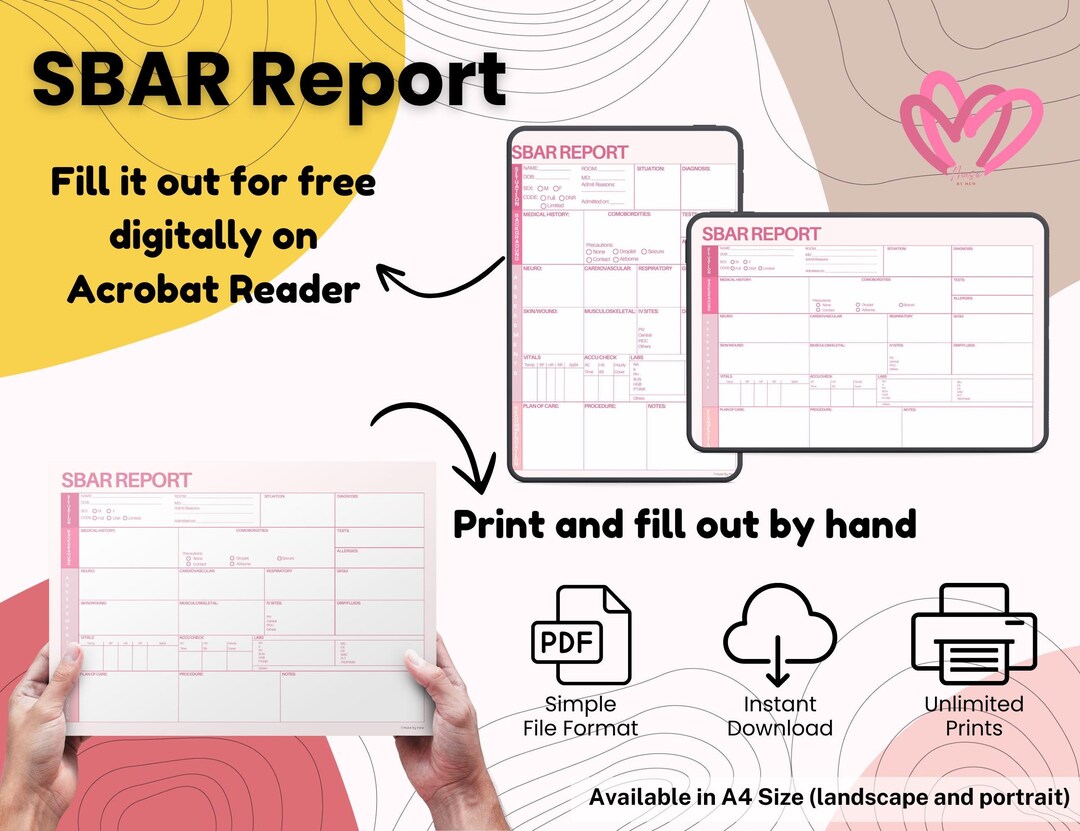 SBAR Report| SBAR Handover | Hospital Report Template | Nursing ...