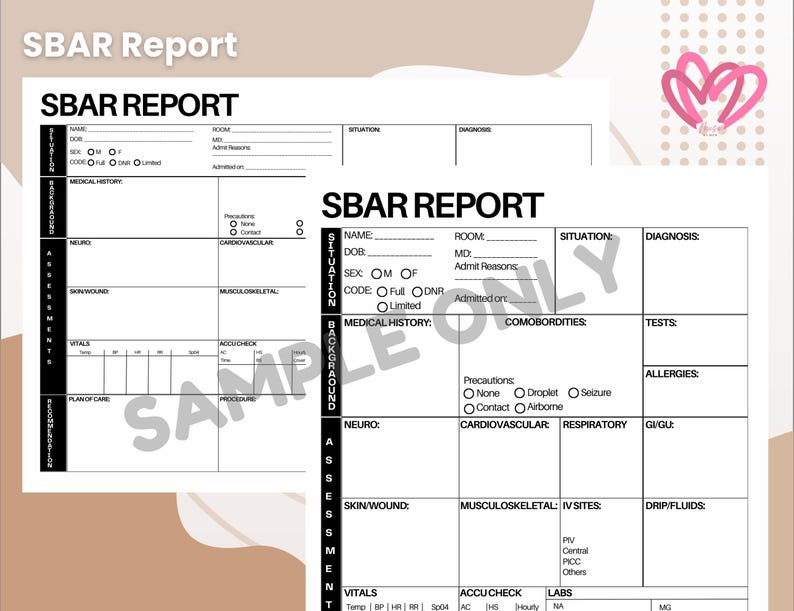 SBAR Report | SBAR Handover | Hospital Report Template | Nursing ...