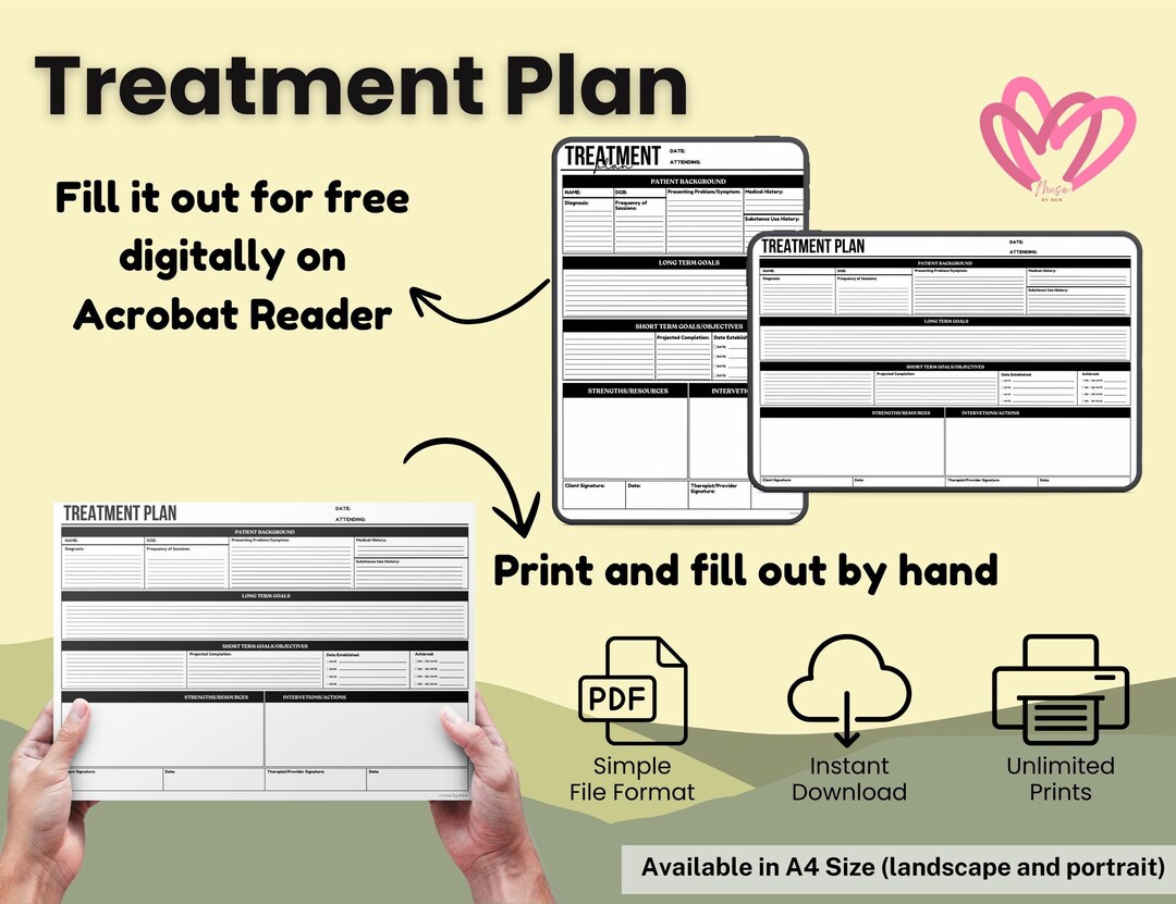 Treatment Plan Template | Client Treatment Plan | Nursing Treatment ...