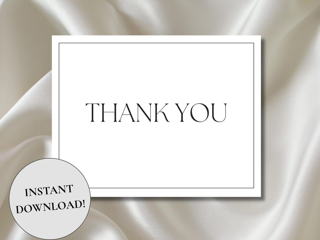 Thank You Note Card Template - Etsy