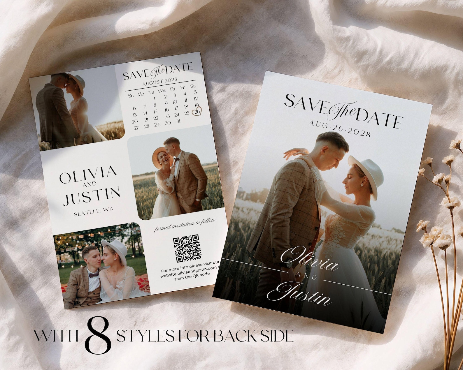 Modern Save the Date Photo Card Template | Editable Photo Save the Date ...