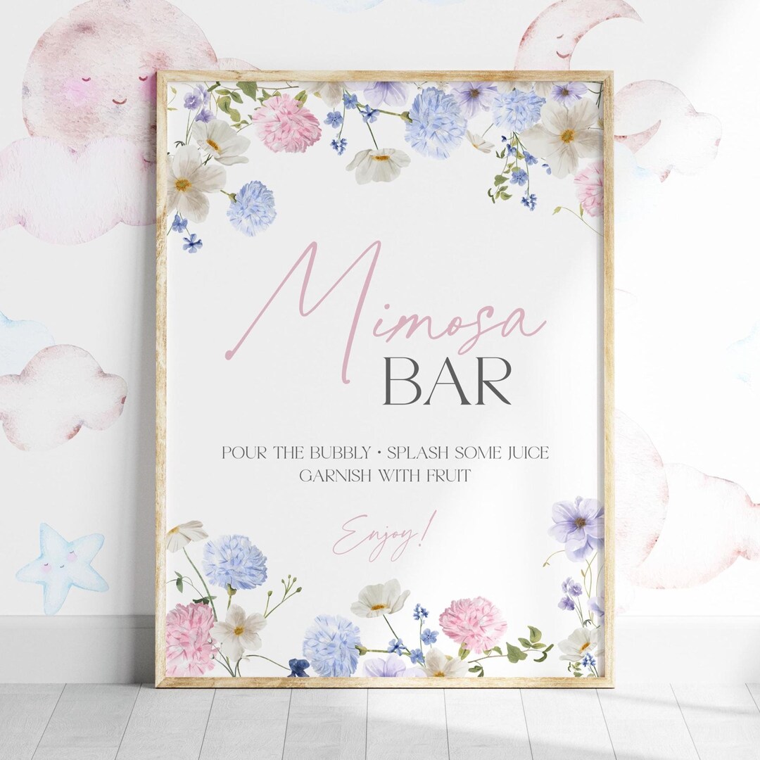 Mimosa Bar Sign | Mimosa Station Sign | Bridal Shower Mimosa Bar Sign ...