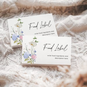 Food Label Template | Buffet Cards | Food Table Tag Template #brfl26 - Etsy
