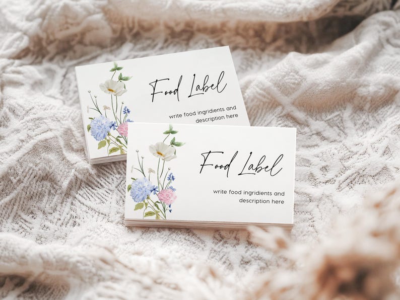Food Label Template | Buffet Cards | Food Table Tag Template #brfl26 - Etsy