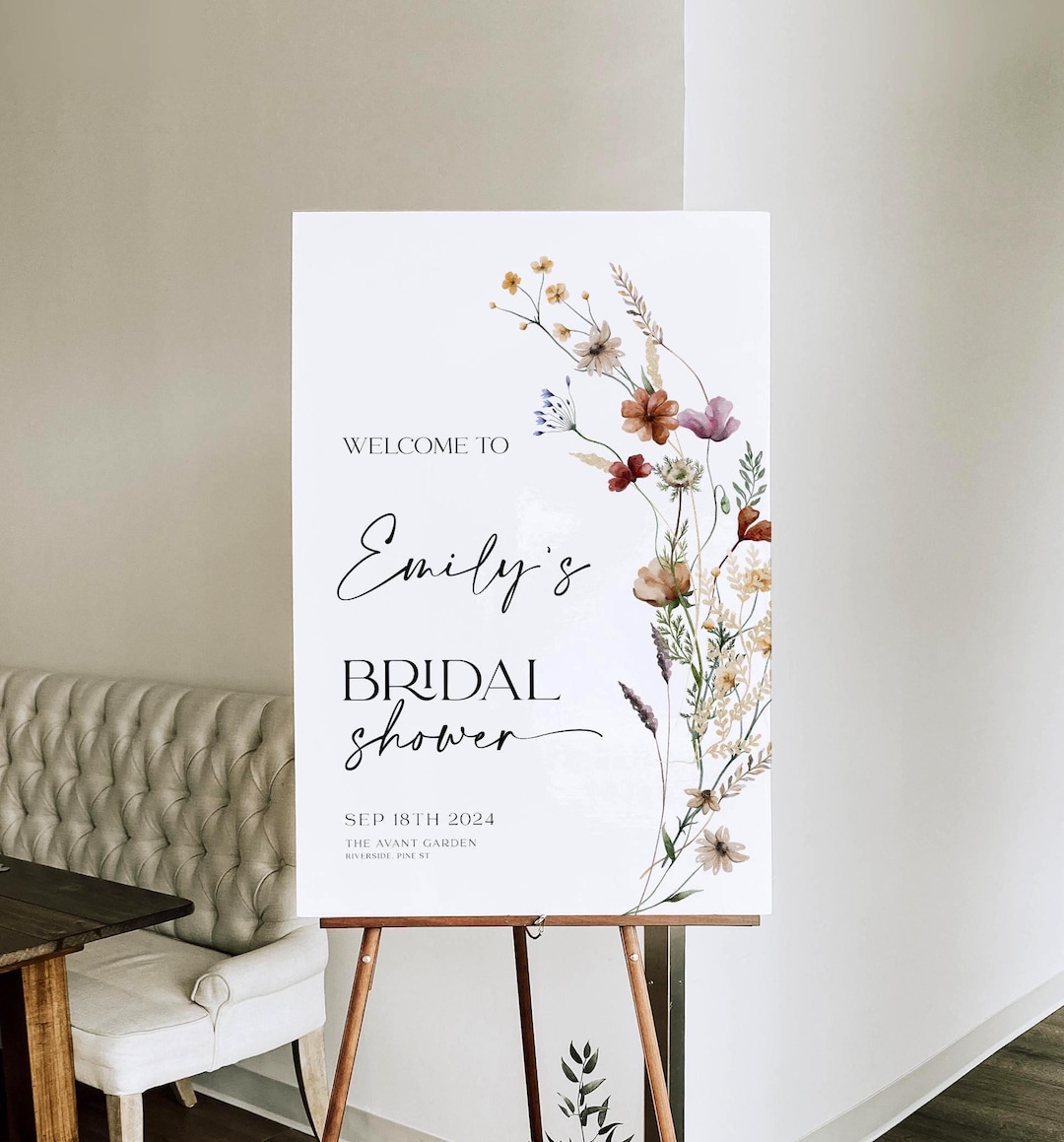 Bridal Shower Welcome Sign | Welcome Sign Template | Floral Boho Bridal ...