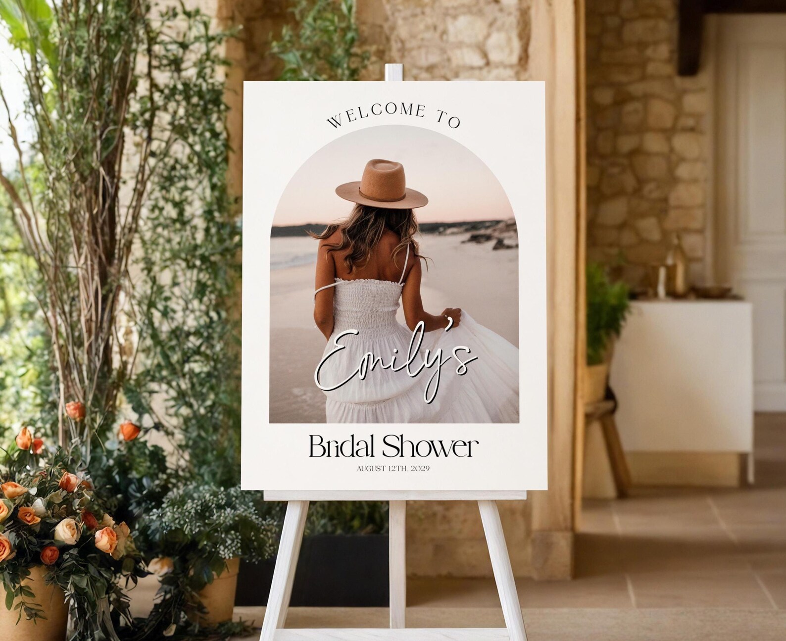 Minimal Bridal Shower Welcome Sign Template, Editable Canva Welcome ...