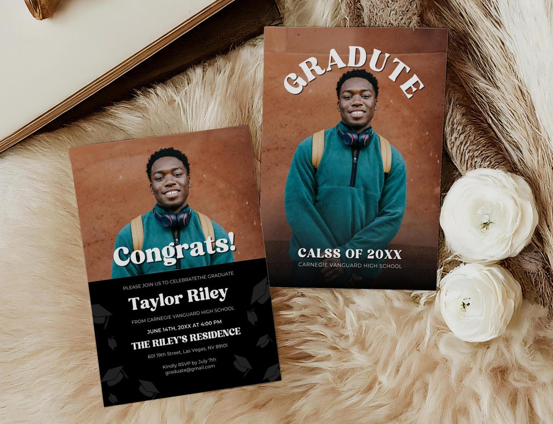 Modern Photo Graduation Party Invitation | Graduation Invitation ...