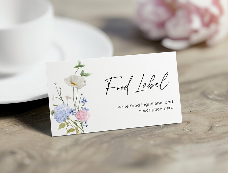 Food Label Template | Buffet Cards | Food Table Tag Template #brfl26 - Etsy