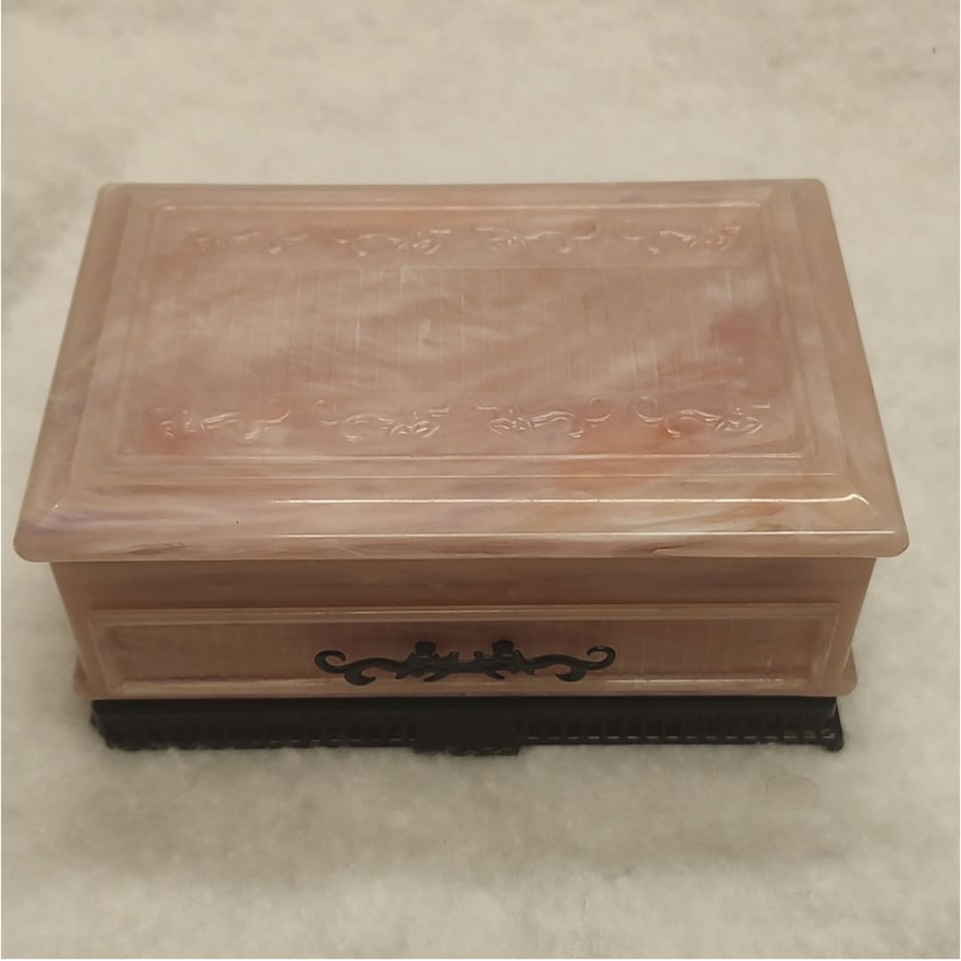 MCM PINK Celluloid Jewelry Box Talisman by Deltah Dragon Asian - Etsy