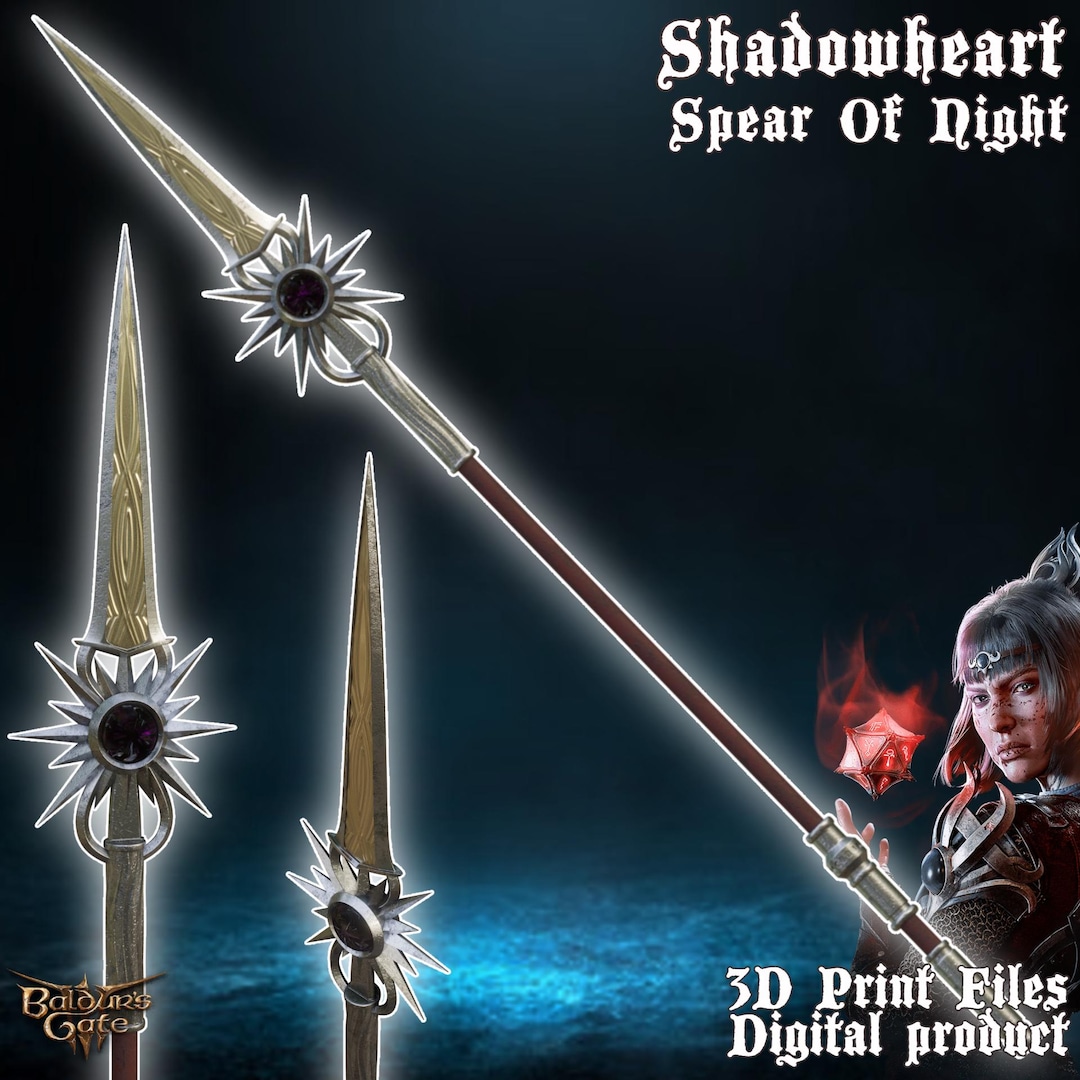 Fantasy Shadowheart Spear of Night/evening Cosplay Baldurs Gate 3 3D ...