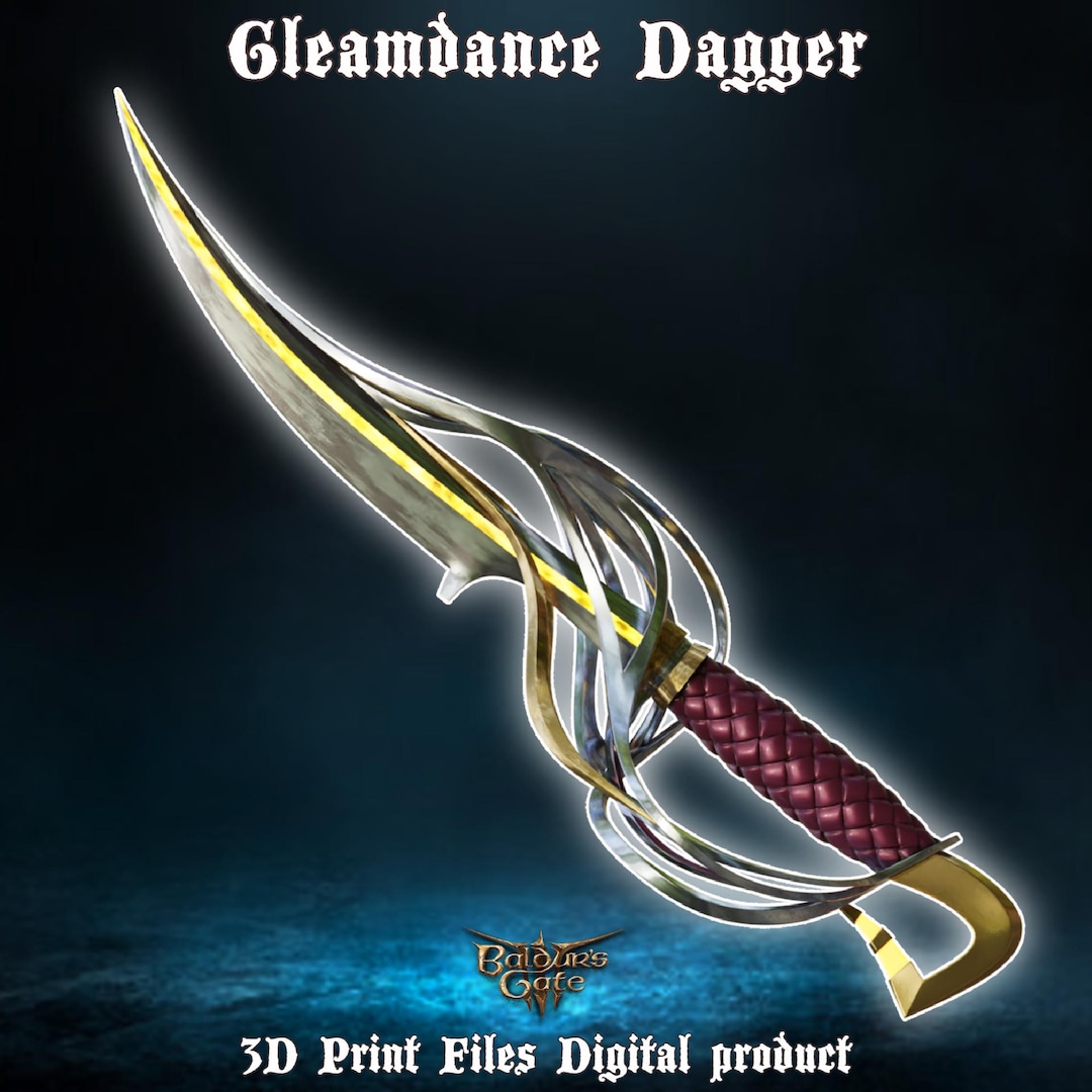 Fantasy Gleamdance Dagger Baldurs Gate 3 3D Printer Files Digital ...