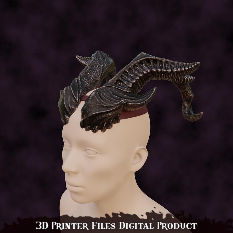 Fantasy Faerun Cosplay Horns Baldurs Gate 3 3D Printer Files Digital ...
