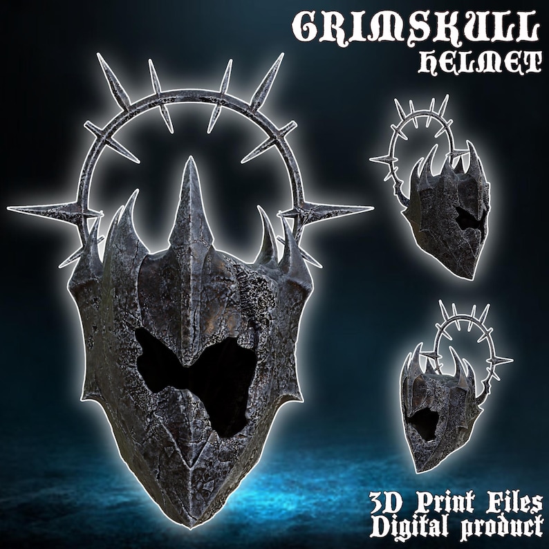 Fantasy Grymskull Helmet Baldurs Gate 3 3D Printer Files Digital ...