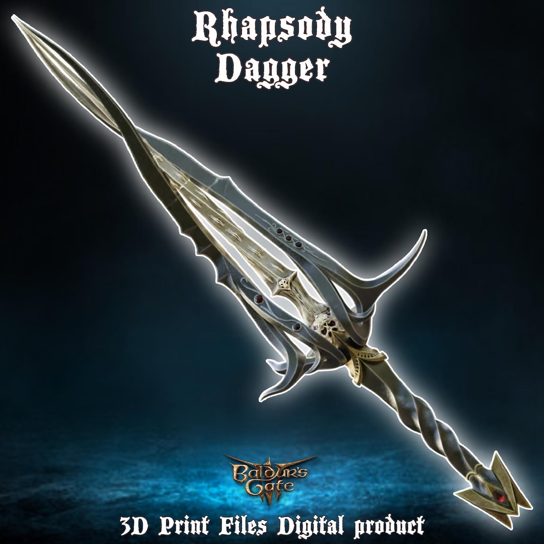 Fantasy Astarion Rhapsody Dagger Baldurs Gate 3 3D Printer Files ...