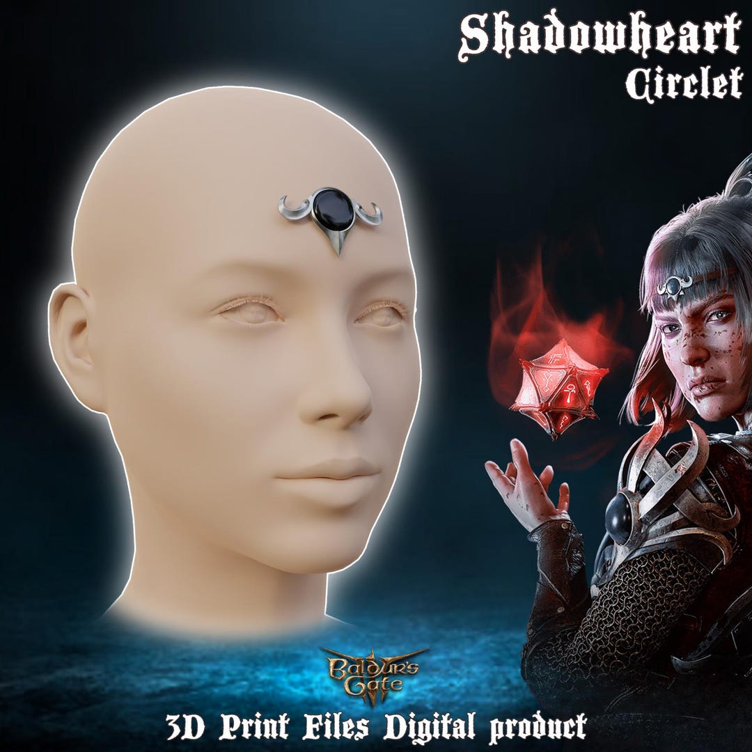 Fantasy Shadowheart Head Cosplay Accessory Baldurs Gate 3 3D Printer ...