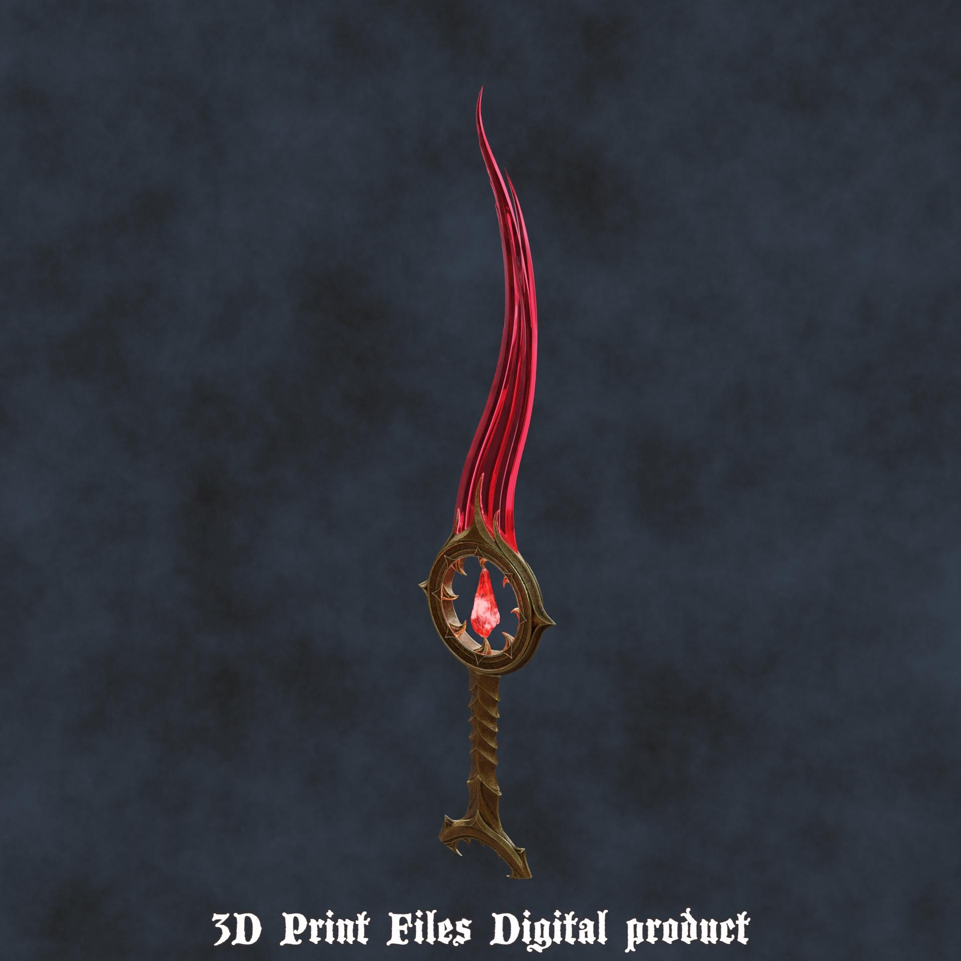 Fantasy Orin the Red Bloodthirst Cosplay Dagger 3D Printer Files ...