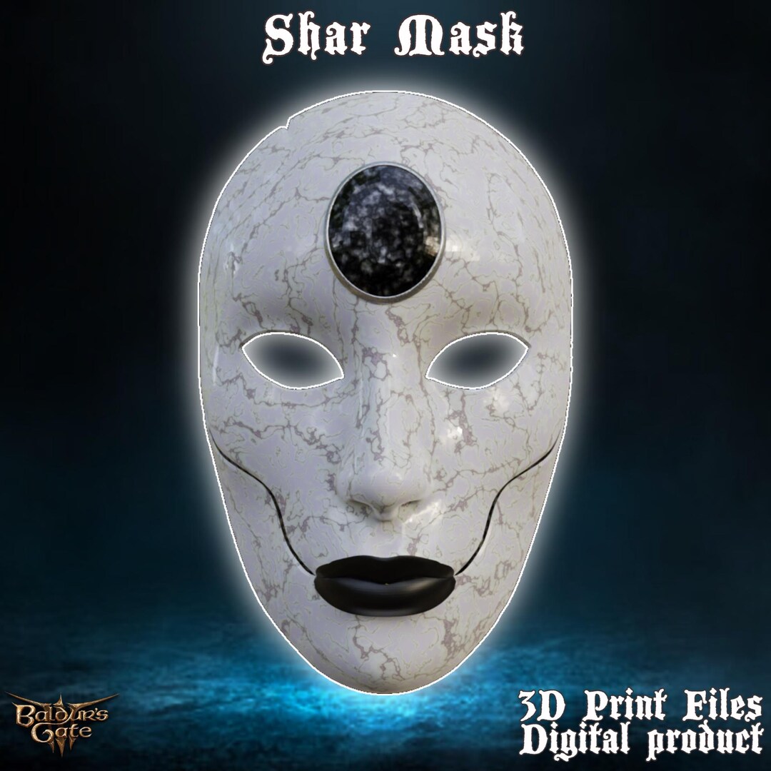 Fantasy Shar Cosplay Mask Baldurs Gate 3 3D Printer Files Digital ...