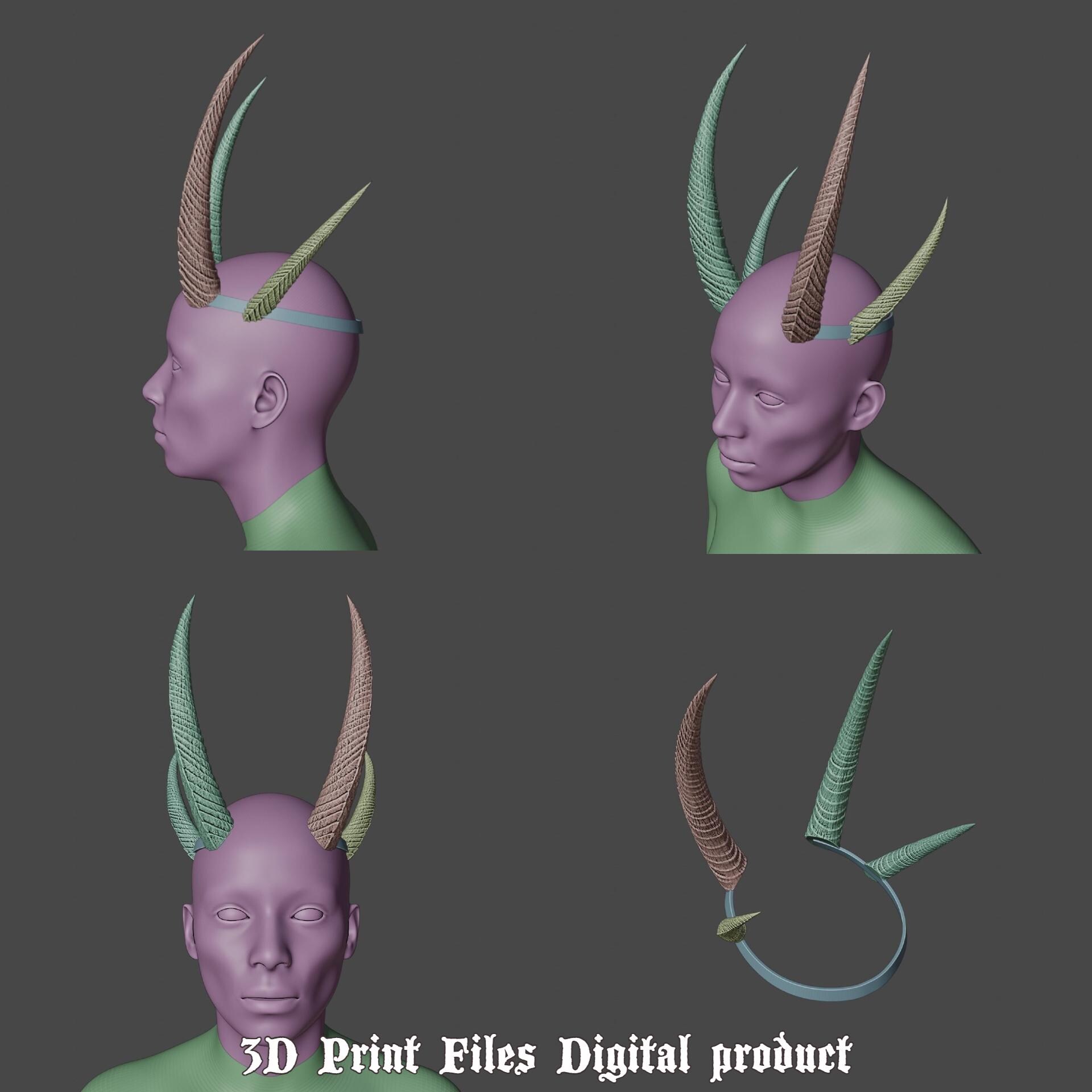 Fantasy Mizora Cosplay Horns and Accessories Baldurs Gate 3 3D Printer ...