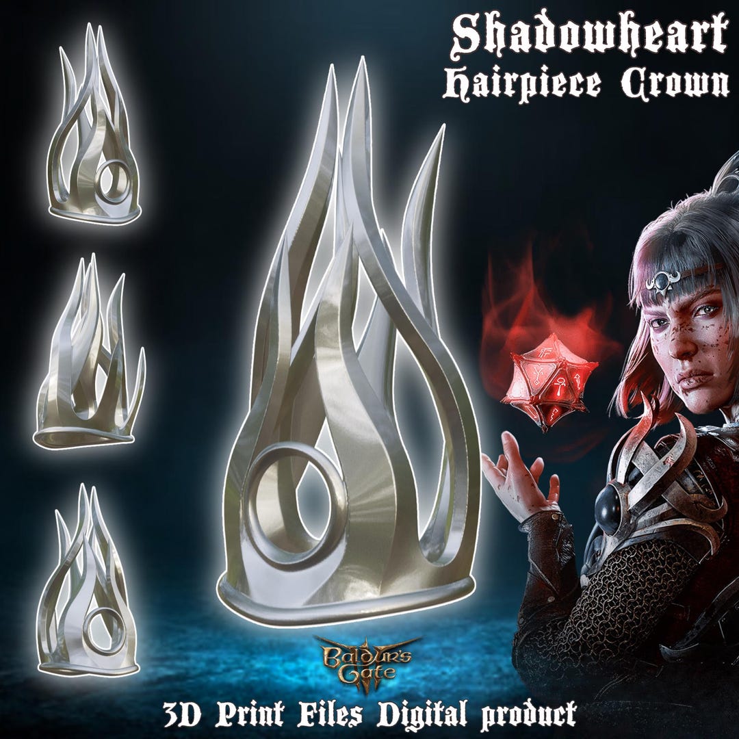 Fantasy Shadowheart Cosplay Hair Piece Baldurs Gate 3 3D Printer Files ...
