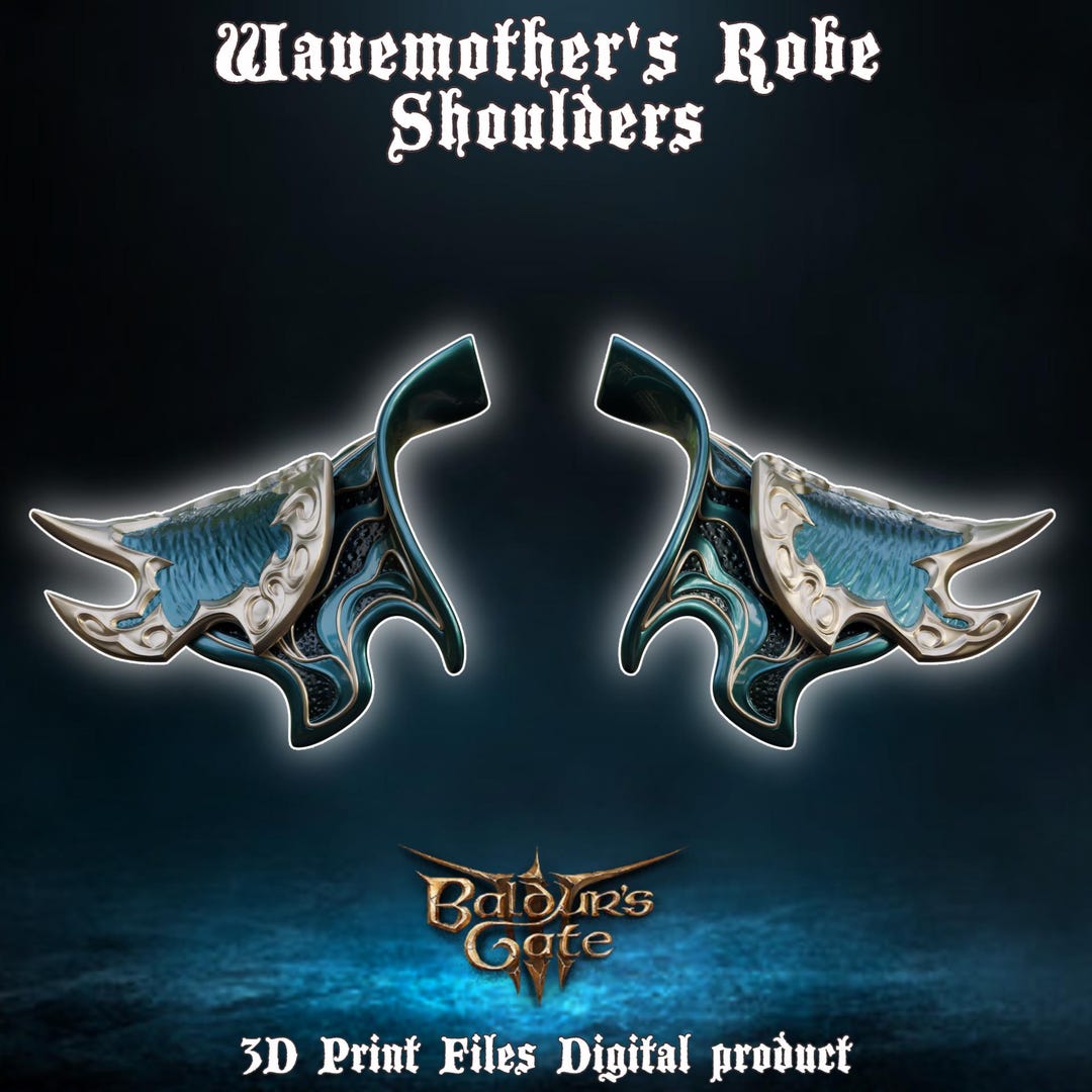 Fantasy Umberlee the Wavemother Shoulder Pads Baldrus Gate 3 3D Printer ...