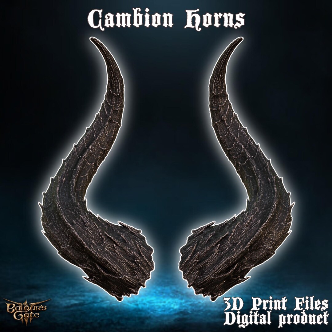 Fantasy Cambion Cosplay Horns Baldurs Gate 33D Printer Files Digital ...