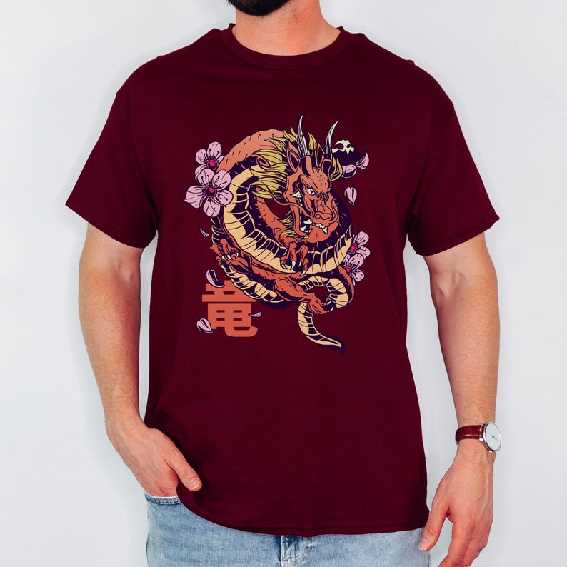 Sakura Dragon T-shirt, Japanese Streetwear, S-2XL: Various Colors - Etsy