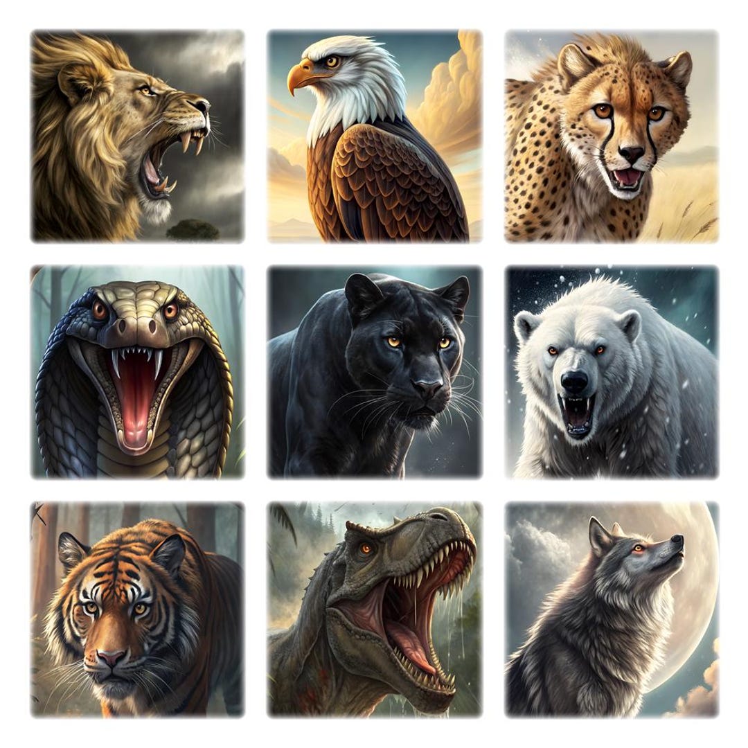 Wild & Fierce Digital Art – Instant Download | Majestic Animals - Etsy