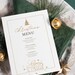 Elegant Gold Christmas Menu Template: Festive Holiday Dinner (instant ...