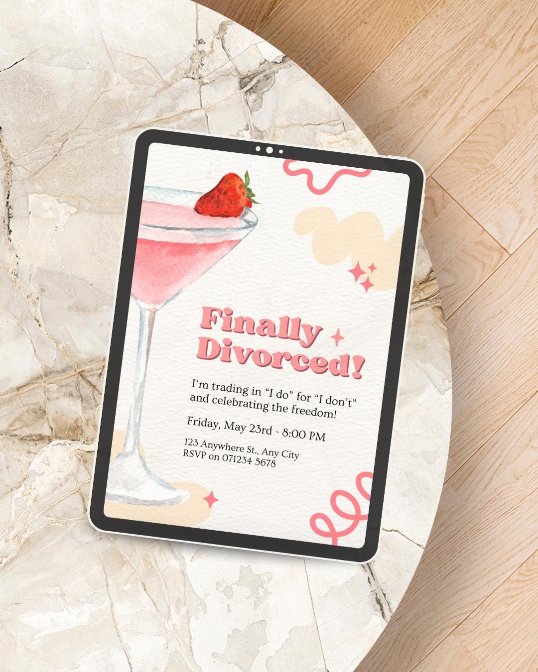 Divorce Party Invitation | Editable Pink Finally Divorced Invite ...