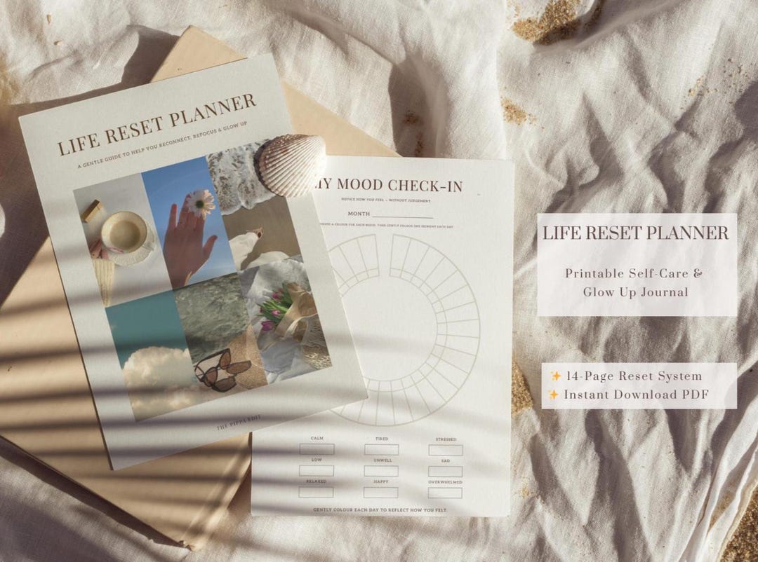 Life Reset Planner | Self Care & Mood Tracker Printable PDF | Mental ...