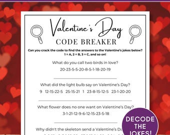 Valentine’s Day Code Breaker Printable, Crack the Secret Code Classroom ...