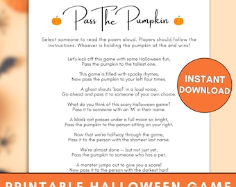 Pass the Prize Halloween Game Printable Pass the Gift Icebreaker ...