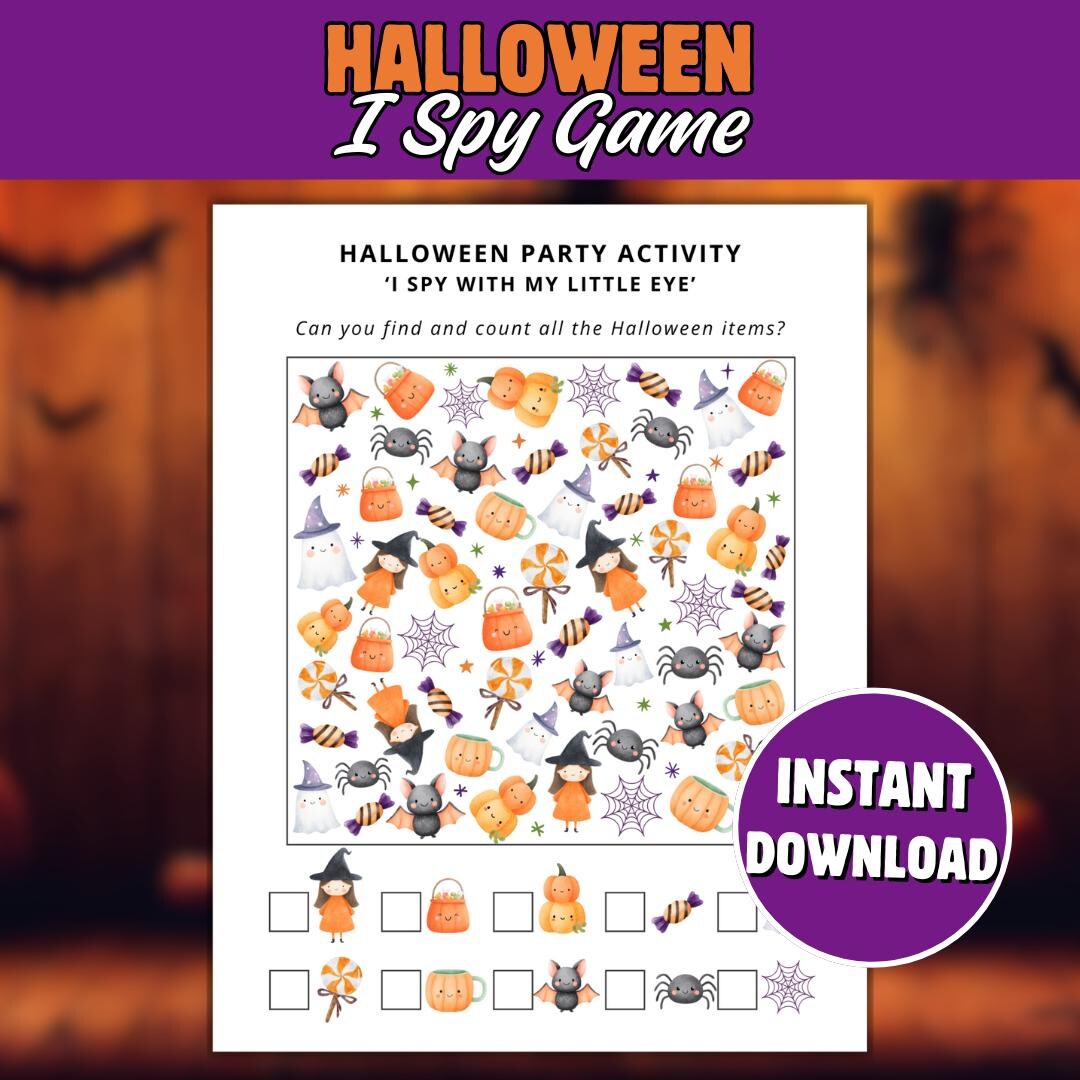 Printable Halloween Activity for Kids, I Spy Game, Fun Halloween ...