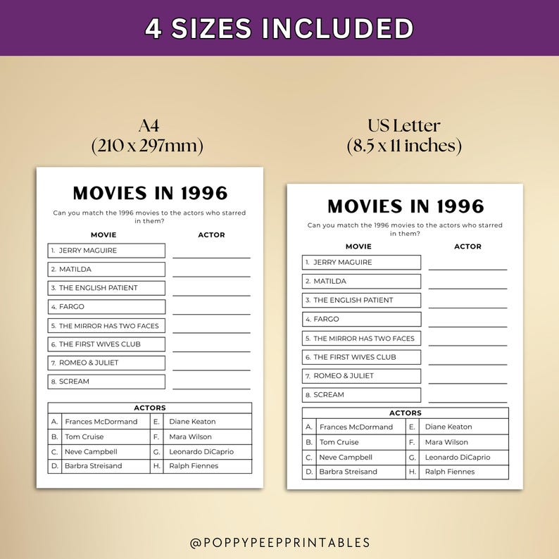 30th Birthday Games Bundle Born in 1996, Printable Party Games Pack ...